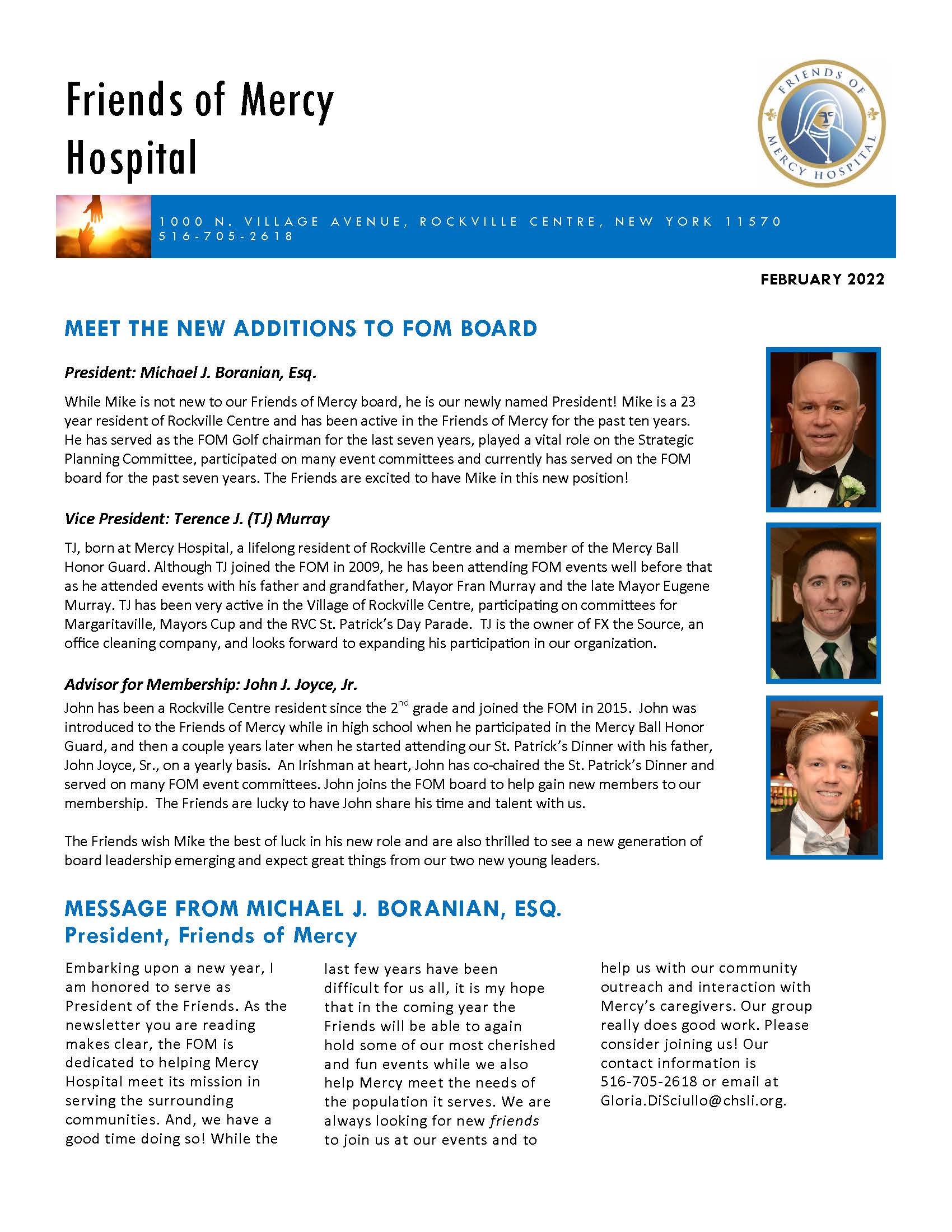 Newsletters - Friends of Mercy